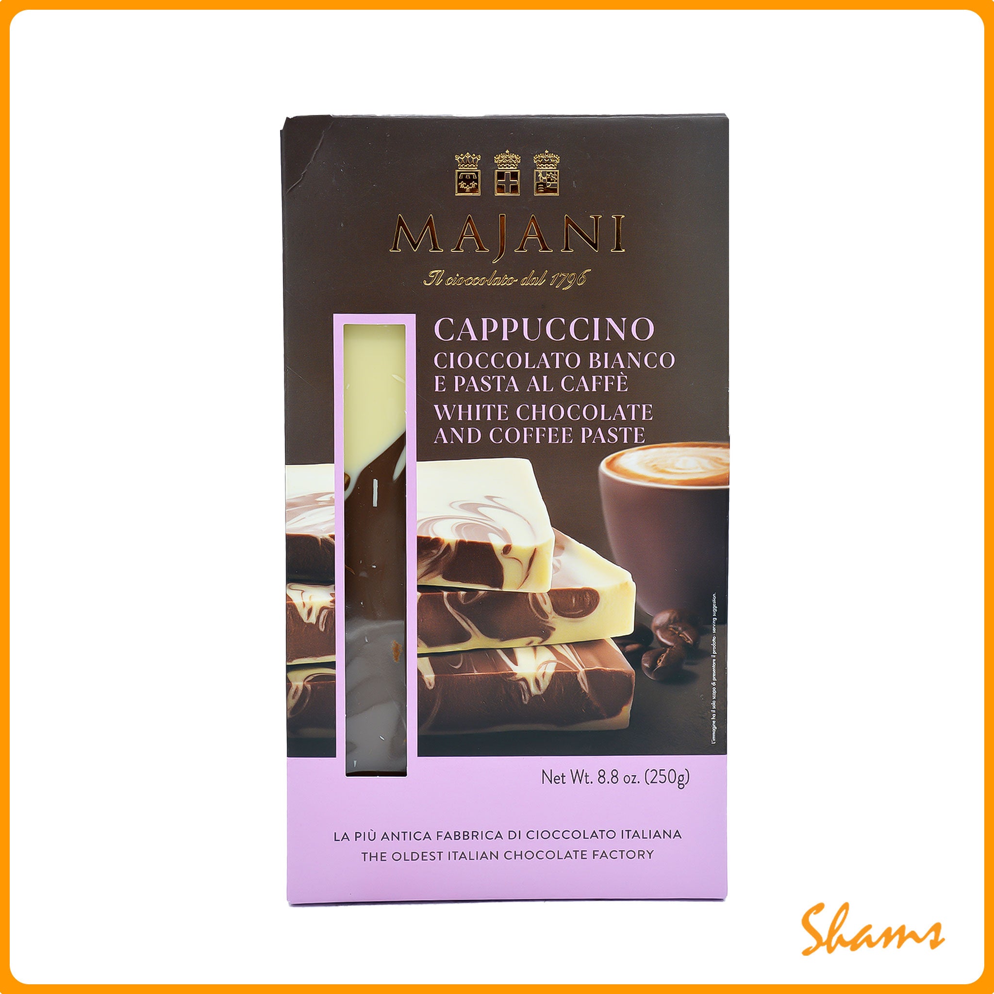 Majani White Chocolate & Coffee Paste Bar 250g – Shams Shopping Centre