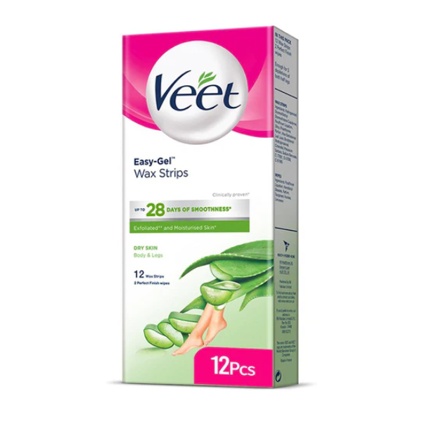 Veet Wax Strips Dry Skin Aloe Vera & Lotus Pack Of 12 – Shams Shopping ...