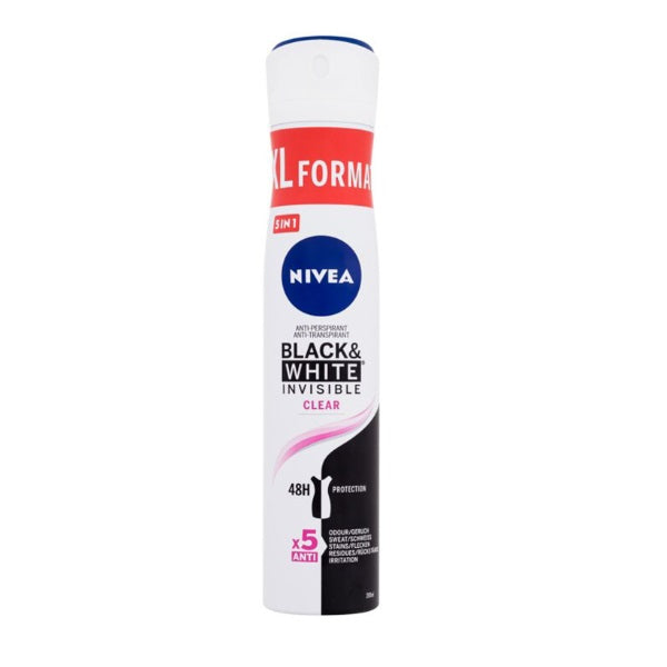 Nivea Women Black & White Invisible Clear Body Spray 200ml – Shams ...